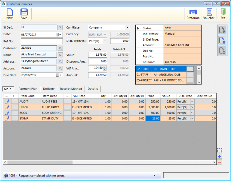 Sofia Service Invoicing System – Cycom Business Solutions Ltd